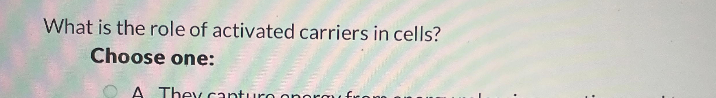 Solved What is the role of activated carriers in | Chegg.com