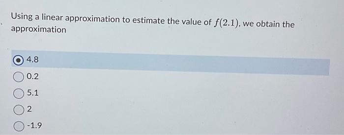Solved The linear approximation to f(x)=cosx−exsinx at the | Chegg.com