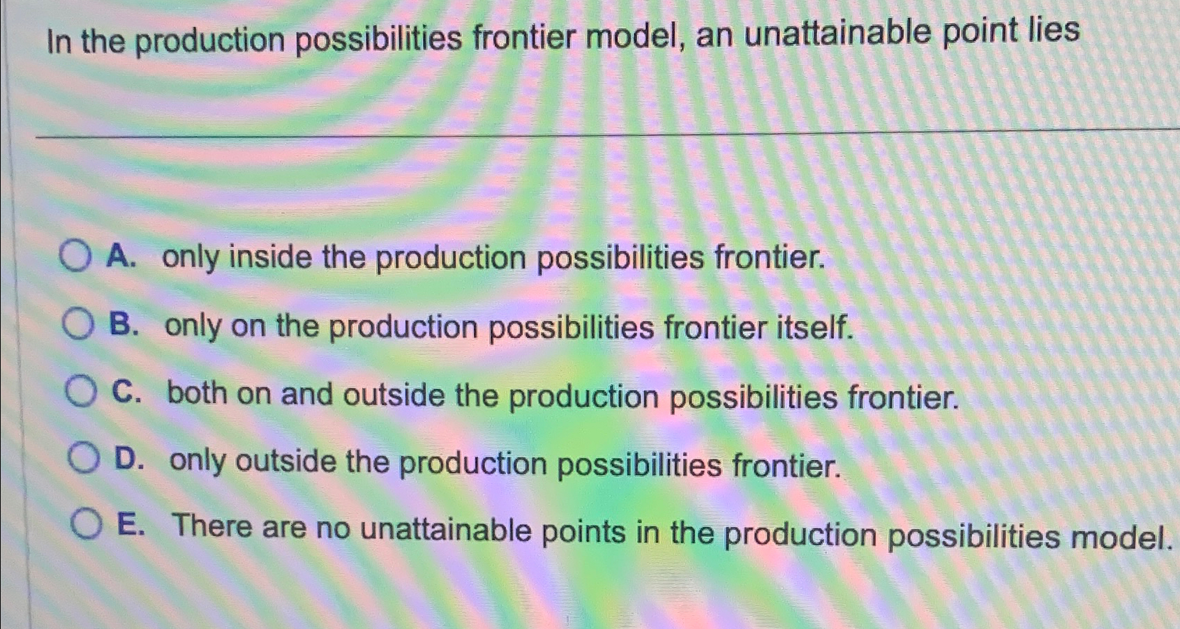 Solved In the production possibilities frontier model, an | Chegg.com