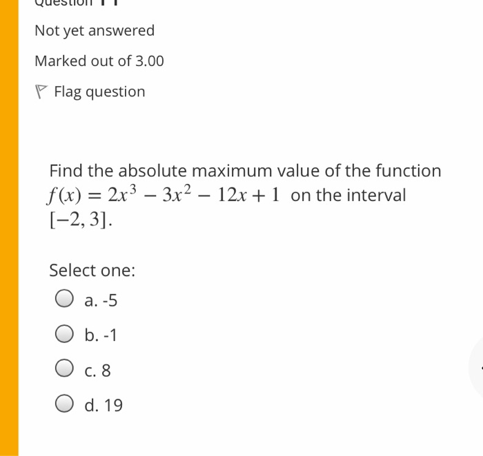 Solved Not yet answered Marked out of 3.00 Flag question | Chegg.com Solved Not yet answered Marked out of 3.00 Flag question | Chegg.com