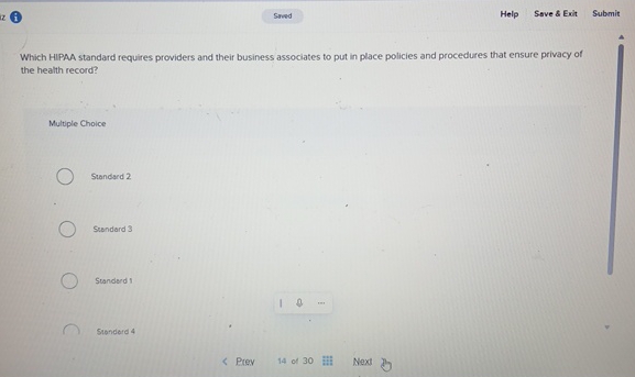 Solved iHelpSave & ExitSubmitWhich HIPAA standard requires | Chegg.com