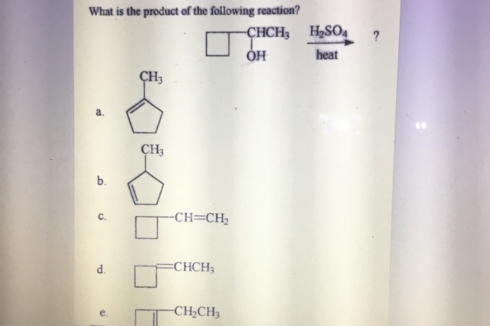 Solved What is the product of the following reaction? CHCH3 | Chegg.com