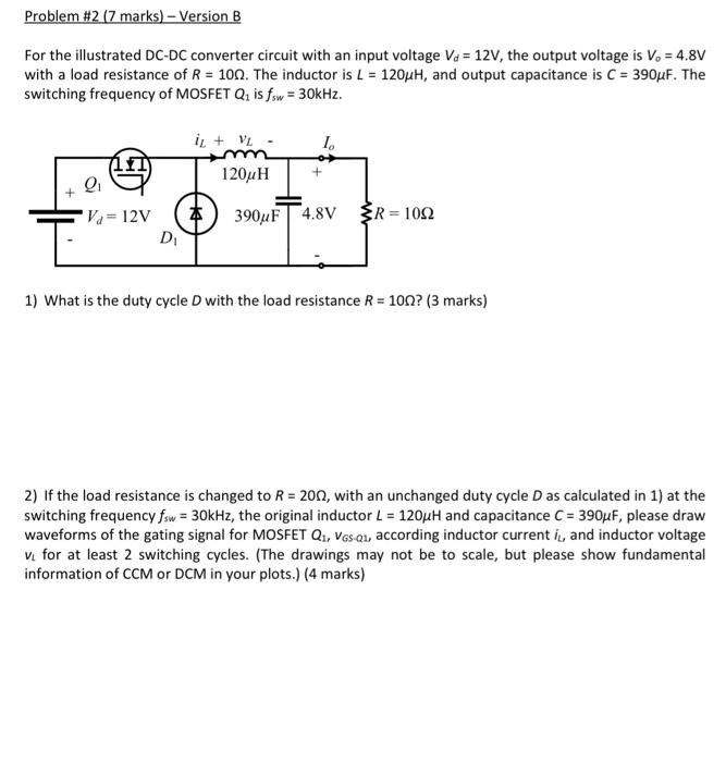 Solved Problem #2 (7 marks) - Version B For the illustrated | Chegg.com