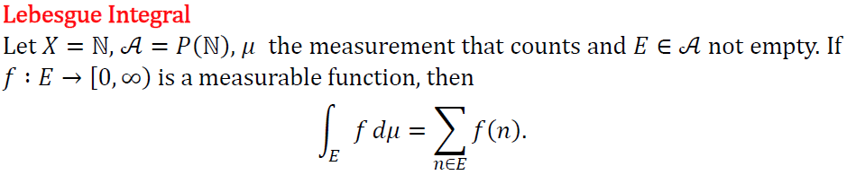 Solved Lebesgue IntegralLet x=N,A=P(N),μ ﻿the measurement | Chegg.com