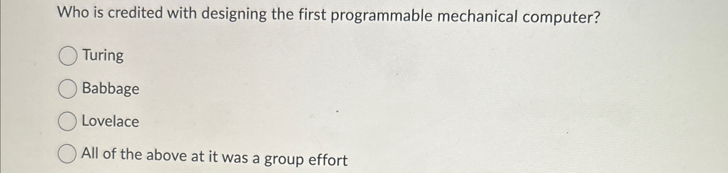 Solved Who is credited with designing the first programmable | Chegg.com