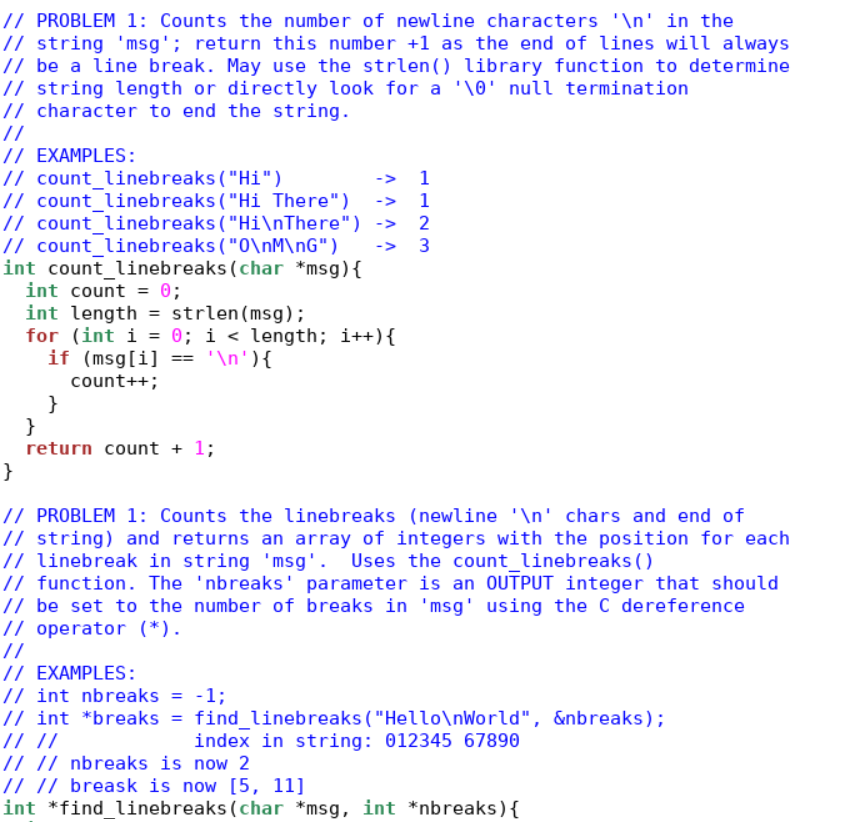Solved // ﻿PROBLEM 1: Counts the number of newline | Chegg.com
