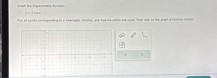 Solved Graph the trigonometric function. y=2cosx Plot all | Chegg.com