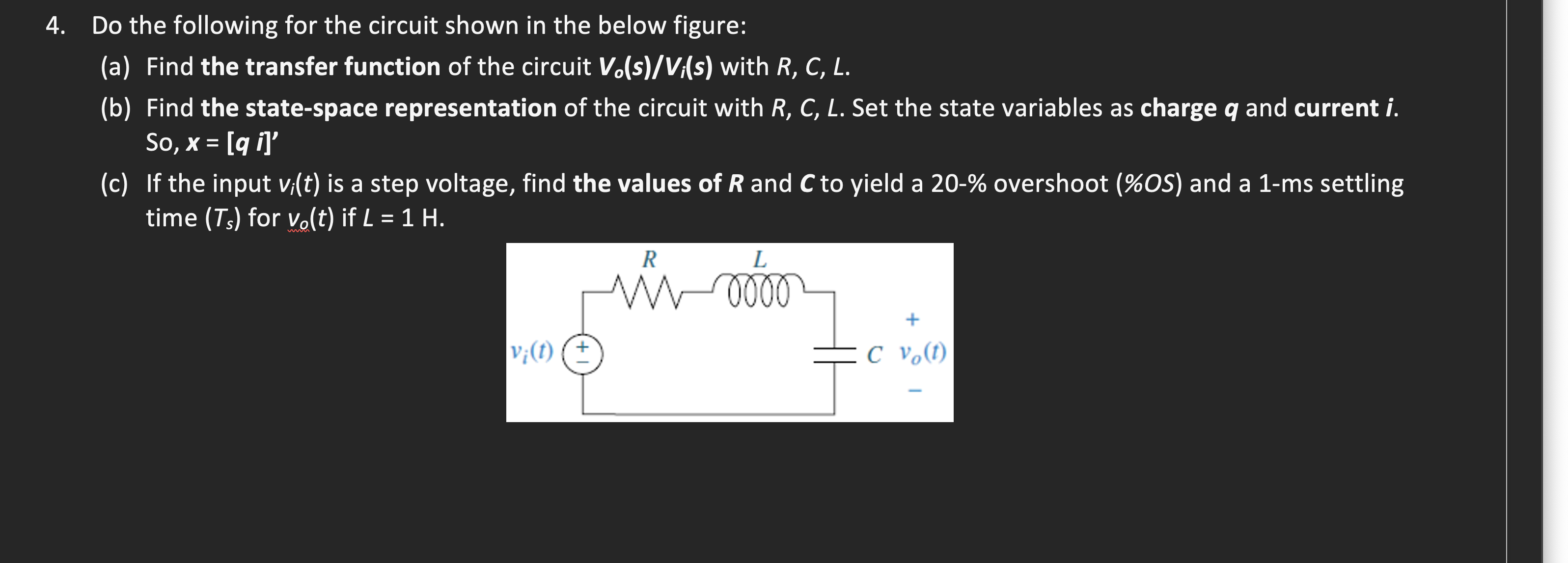 Solved Do the following for the circuit shown in the below | Chegg.com