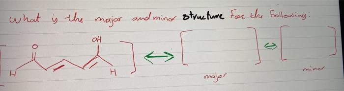 Solved what is the major and minor structure for the | Chegg.com