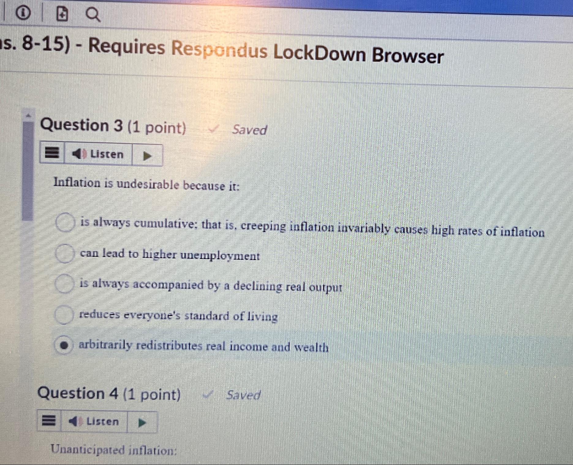 Solved s. 8-15) - ﻿Requires Respondus LockDown | Chegg.com