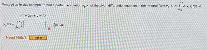 Solved Proceed as in this example to find a particular | Chegg.com