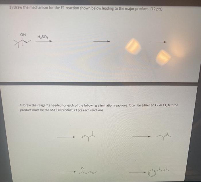 Solved 3) Draw the mechanism for the E1 reaction shown below | Chegg.com