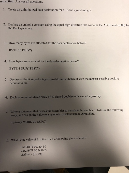 Solved nstruction: Answer all questions. 1. Create an | Chegg.com