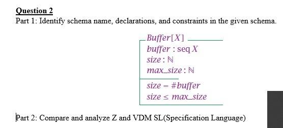 Solved Question 2 Part 1: Identify schema name, | Chegg.com