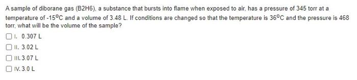 Solved A sample of diborane gas (B2H6), a substance that | Chegg.com