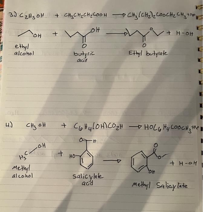 Solved 3.) C2H5OH+CH3CH2CH2COOH CH3(CH2)2COOCH2CH3+1 to | Chegg.com