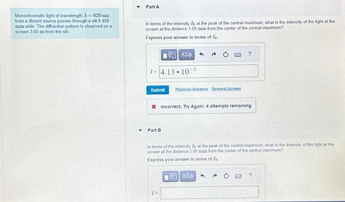 Solved Monochromatic light of wavelength λ=620 nm from a | Chegg.com