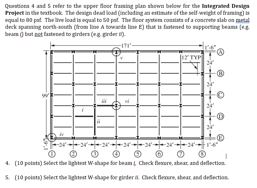 Solved Questions 4 ﻿and 5 ﻿refer to the upper floor framing | Chegg.com