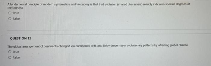 Solved A fundamental principle of modern systematics and | Chegg.com