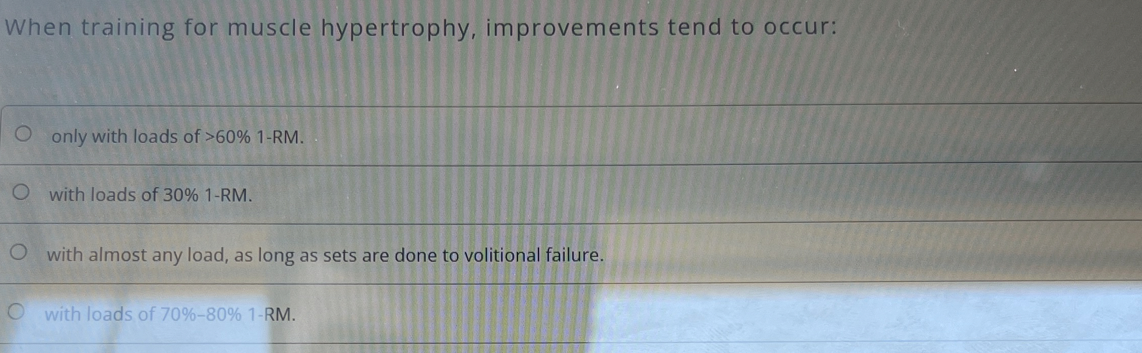 High Quality SOLUTION When training for muscle hypertrophy, improvements | Chegg.com