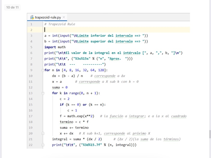 Solved 4) Modifying the trapezoid-rule.py program on page | Chegg.com