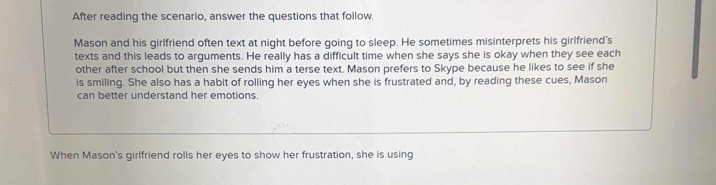 Solved After reading the scenario, answer the questions that | Chegg.com