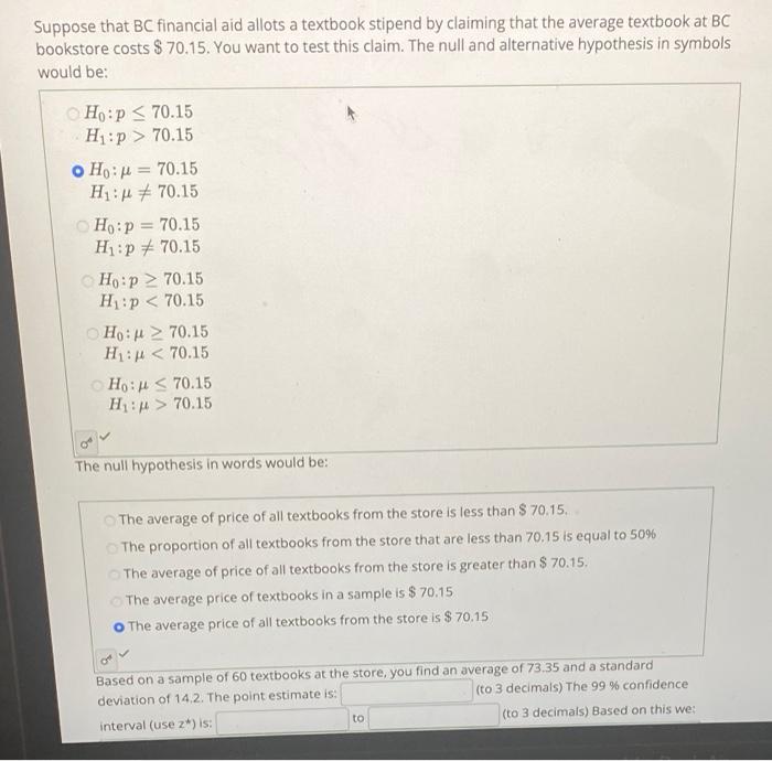 Solved Suppose that BC financial aid allots a textbook | Chegg.com