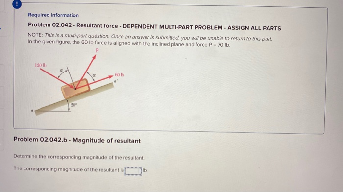 Solved Required information Problem 02.042 - Resultant force | Chegg.com