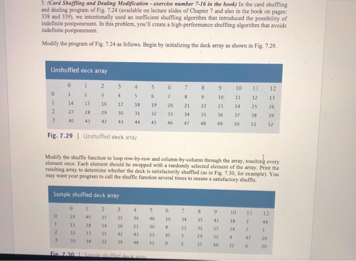 3: (Card Shuffling and Dealing Modification - | Chegg.com