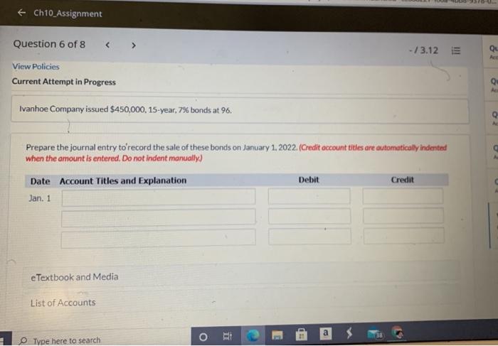 Solved + Ch10_Assignment Question 6 of 8