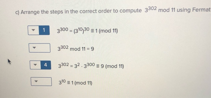 Solved C) Arrange the steps in the correct order to compute | Chegg.com