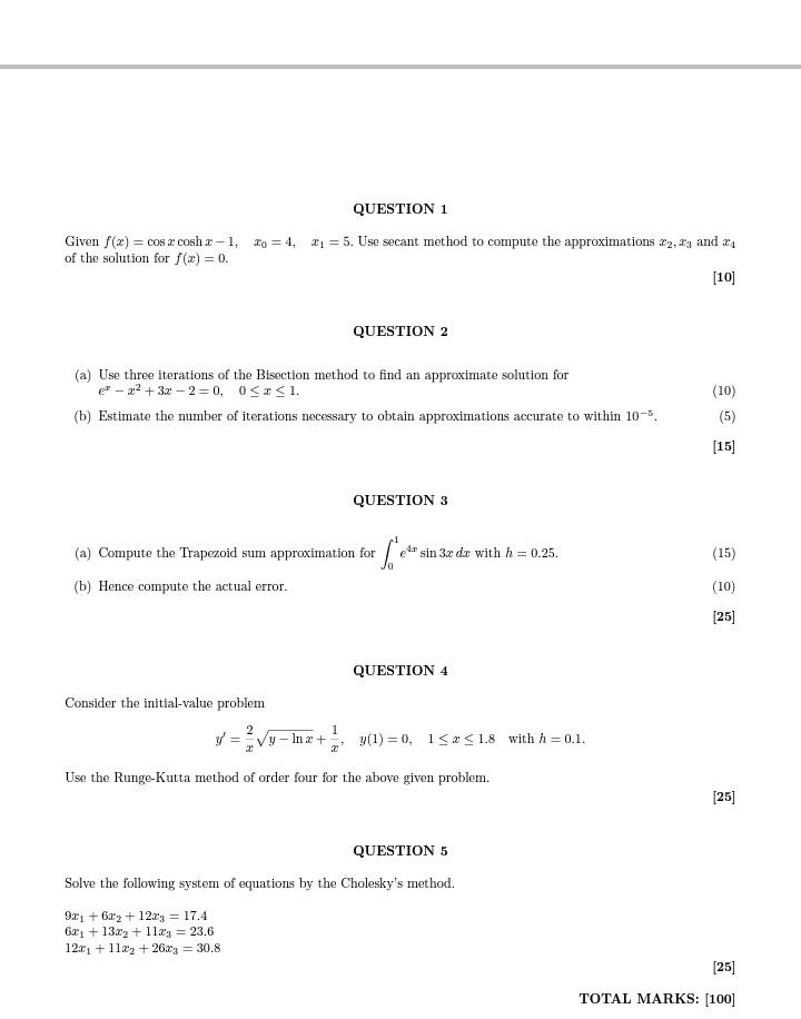 Solved Given f(x)=cosxcoshx−1,x0=4,x1=5. Use secant method | Chegg.com