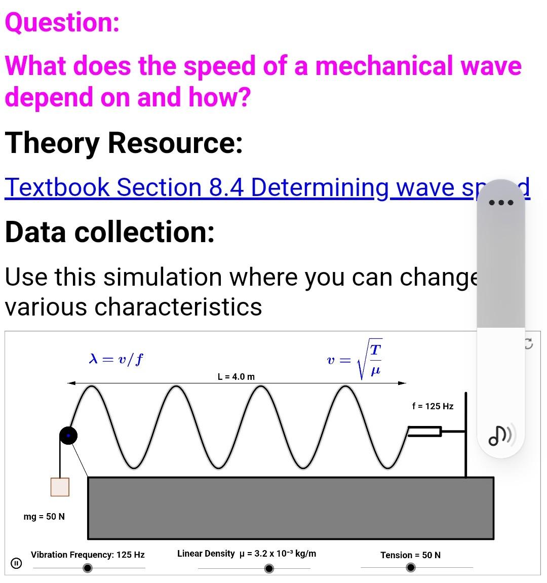 Solved Question: What does the speed of a mechanical wave | Chegg.com