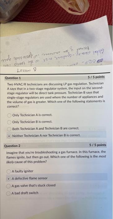 Solved Question 1 5/5 points Two HVAC/R technicians are | Chegg.com