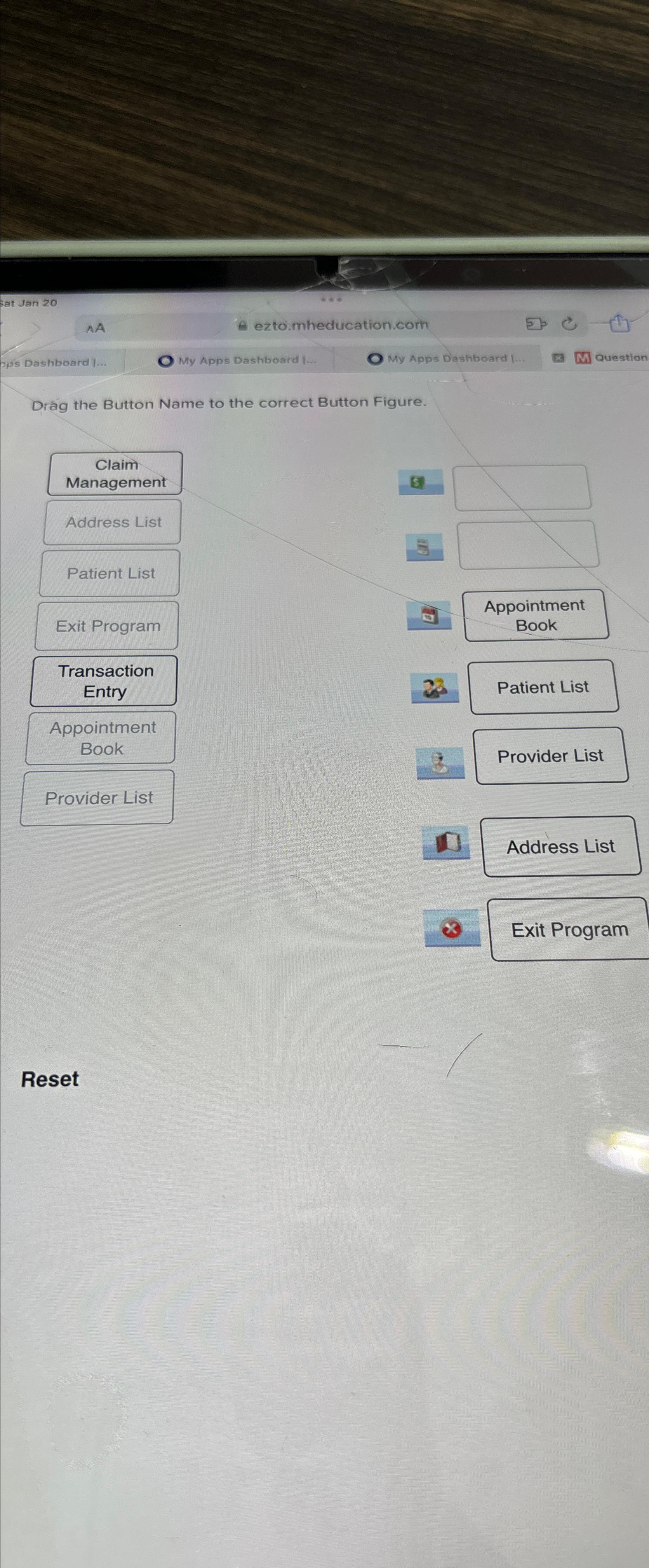 Solved Drag the Button Name to the correct Button | Chegg.com