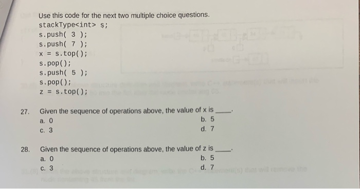 Solved Use this code for the next two multiple choice | Chegg.com