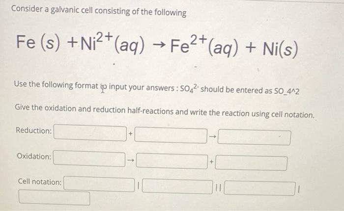 Solved Consider a galvanic cell consisting of the following | Chegg.com