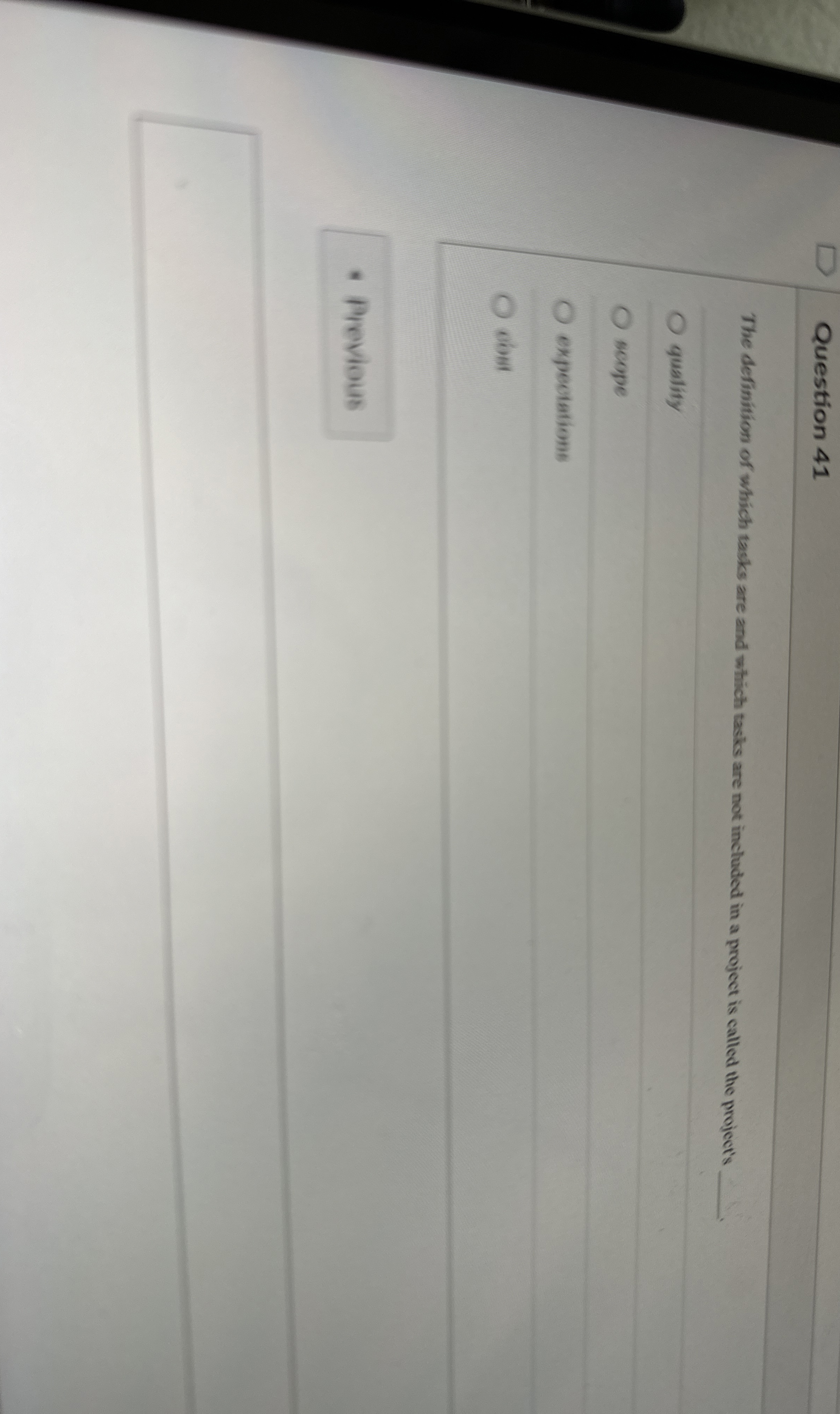 Solved Question 41The definition of which tasks are and | Chegg.com