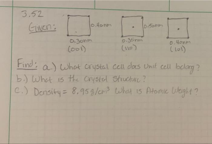 Solved this is material science question from chapter 3: | Chegg.com