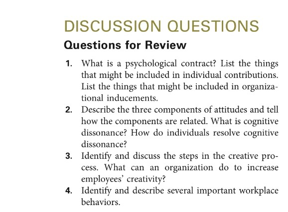 Solved DISCUSSION QUESTIONS Questions for Review 1. What is | Chegg.com