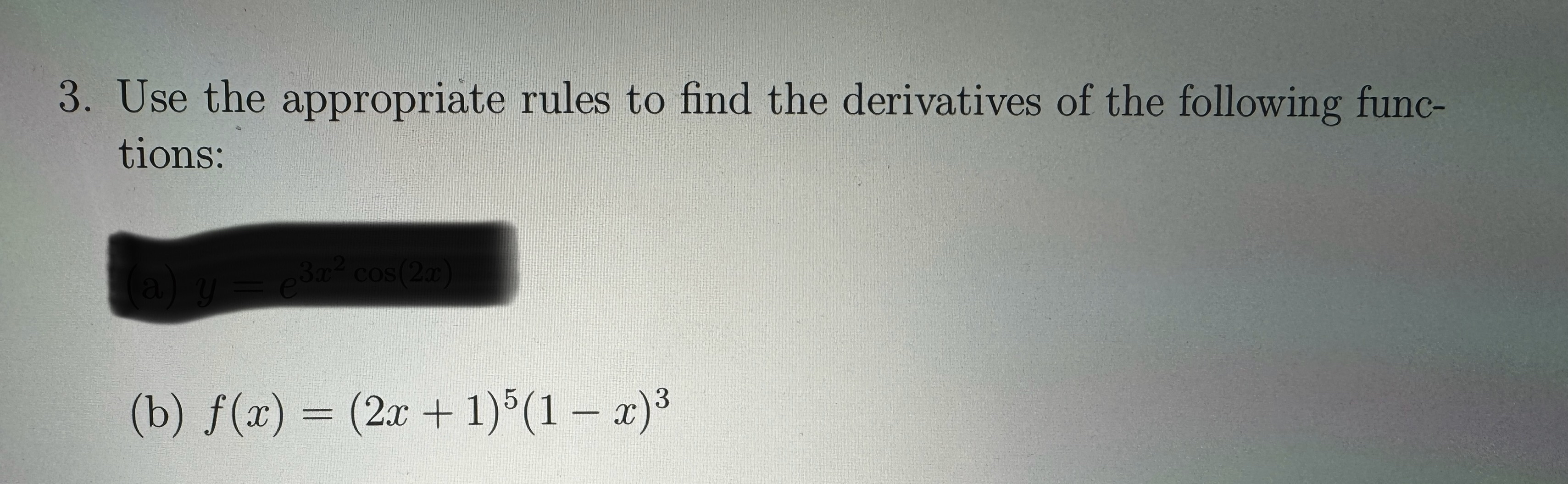 Solved Use the appropriate rules to find the derivatives of | Chegg.com