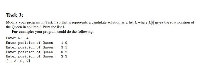 Solved Task 3: Modify your program in Task 1 so that it | Chegg.com
