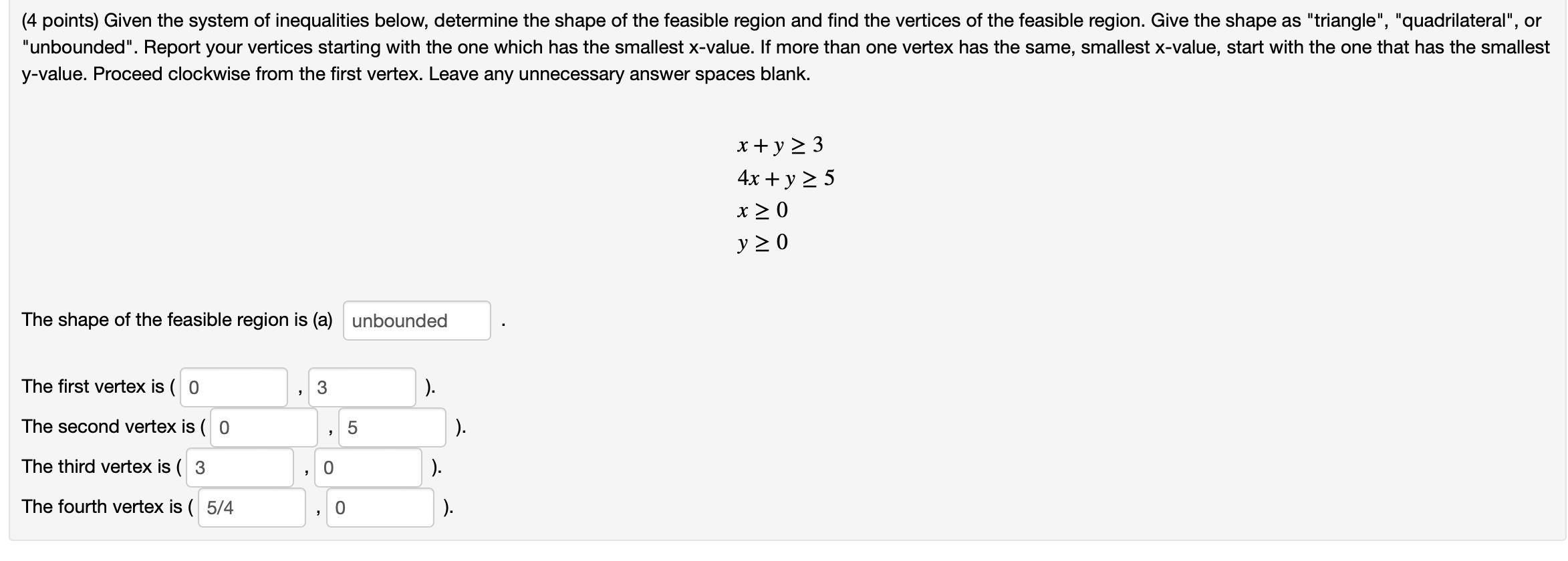 Solved (4 points) Given the system of inequalities below, | Chegg.com Solved (4 points) Given the system of inequalities below, | Chegg.com