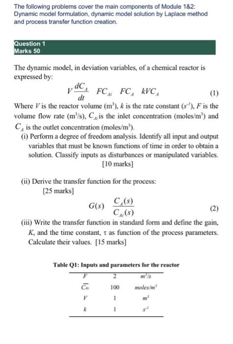 Solved The following problems cover the main components of | Chegg.com