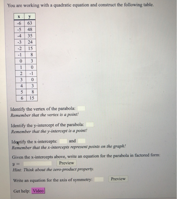 Solved You are working with a quadratic equation and | Chegg.com