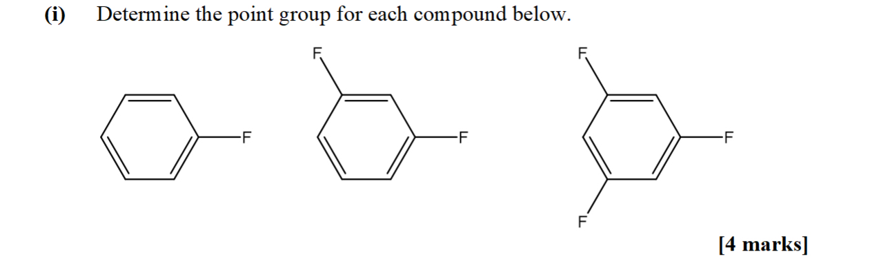 Solved by an EXPERT (i) ﻿Determine the point group for each compound | Chegg.com