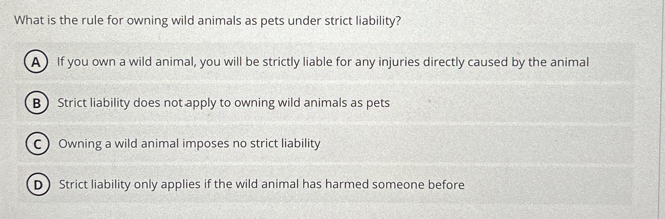 Solved What is the rule for owning wild animals as pets | Chegg.com