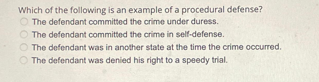Solved Which of the following is an example of a procedural | Chegg.com
