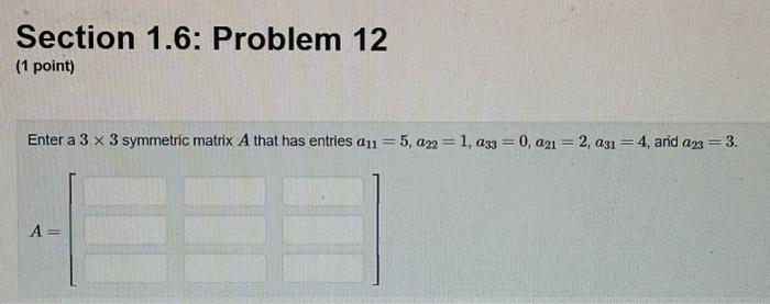 Solved Section 1.6: Problem 11 (1 point) If u=⎣⎡687⎦⎤ | Chegg.com