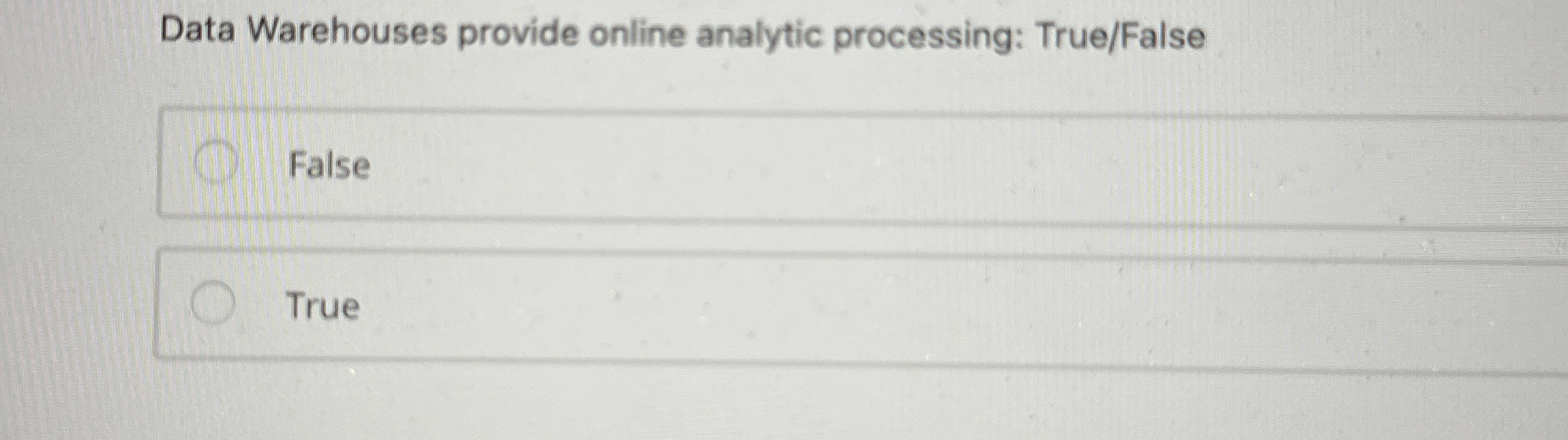 Solved Data Warehouses provide online analytic processing: | Chegg.com